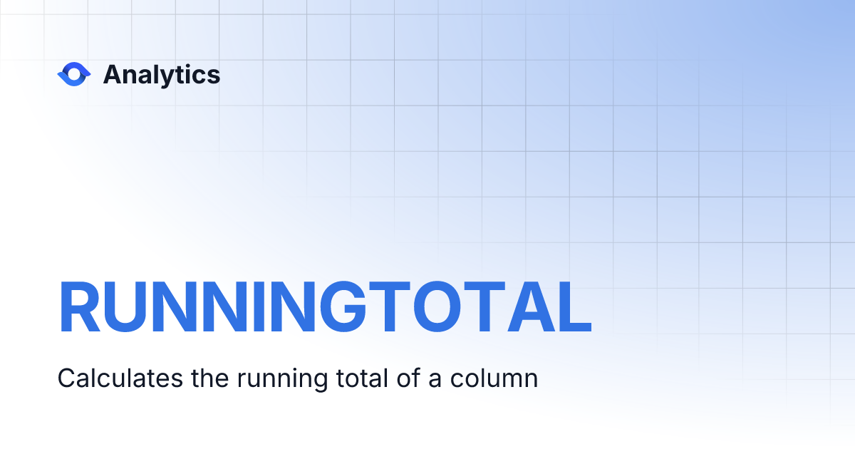 RUNNINGTOTAL | Analytics
