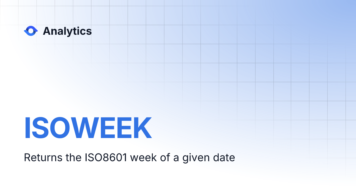 ISOWEEK | Analytics