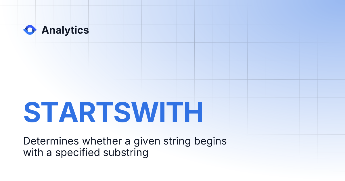 STARTSWITH | Analytics